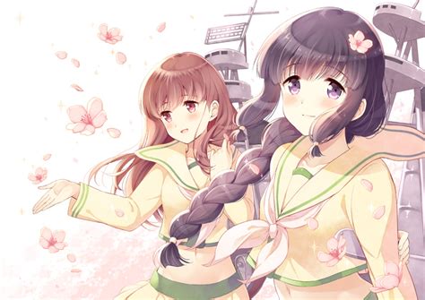 Safebooru 2girls Alternate Hairstyle Bangs Black Hair Blunt Bangs