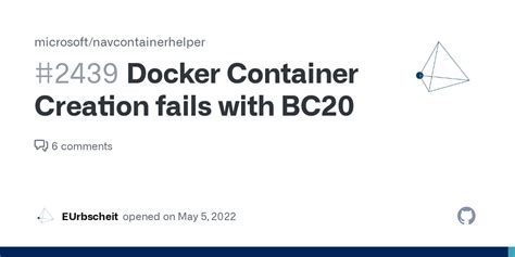Docker Container Creation Fails With Bc20 · Issue 2439 · Microsoft Navcontainerhelper · Github