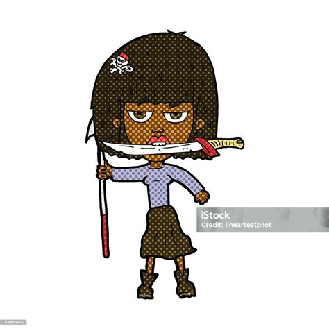 말풍선이 있는 여자 만화 나이프 및 작살 그리기에 대한 스톡 벡터 아트 및 기타 이미지 그리기 낙서 드로잉 만화책