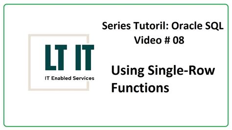 Oracle Sql Lesson 4 Part 2 Single Row Functions Youtube