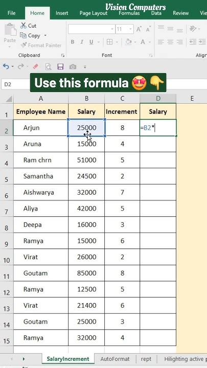 Salary Increment Calculation In Excel Exceltips Excelformula Excelforbeginners Exceltutorial