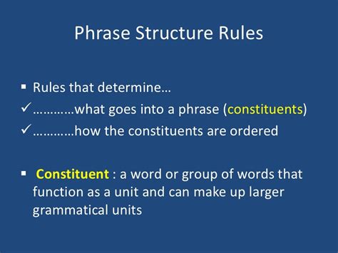 Phrase Structure Rules