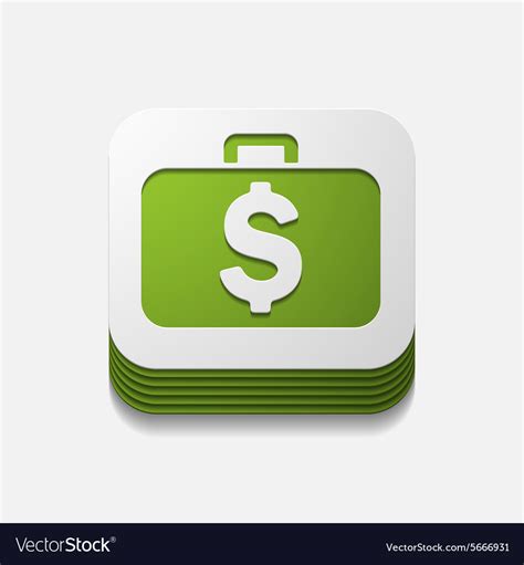 Square Button Portfolio Royalty Free Vector Image