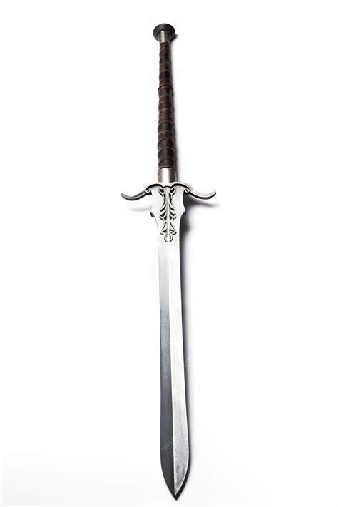 Premium Photo A Closeup Photo Of A Medieval Broadsword On A White Background Middle View