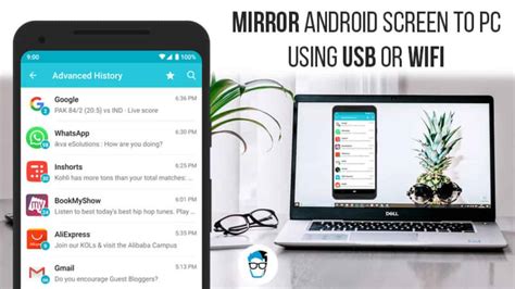 mirror android screen to pc or mac without rooting using usb or wifi