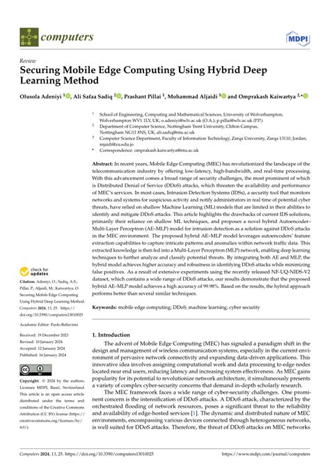 Pdf Securing Mobile Edge Computing Using Hybrid Deep Learning Method
