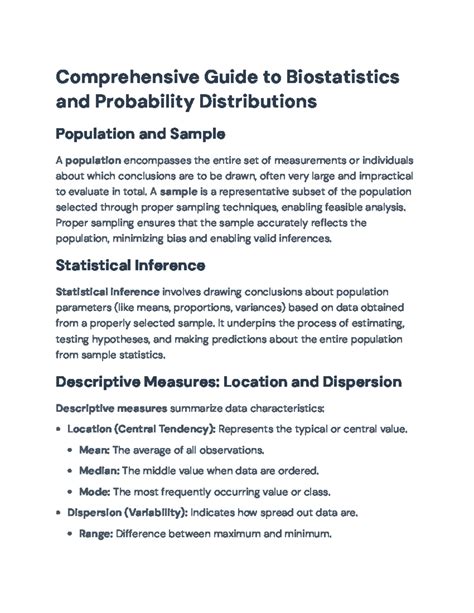 Comprehensive Biostatistics Guide Bio101 Sampling Inference Comprehensive Biostatistics Guide Bio101 Sampling Inference