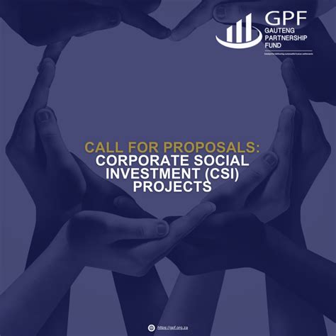 Call For Proposals Corporate Social Investment Csi Projects Gauteng Partnership Fund