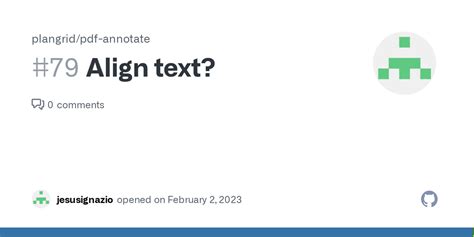 Align Text · Issue 79 · Plangridpdf Annotate · Github