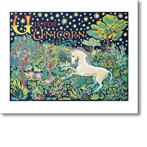 U Is For Unicorn Card Emily Sutton Walsingham Gallery