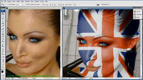Фотошоп урок Как накладывать рисунок на тело Youtube