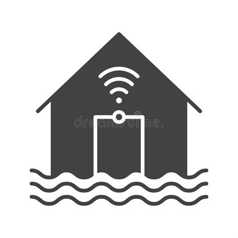 Flood Sensor Icon Vector Image Stock Vector Illustration Of Outline