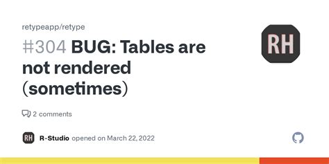 Bug Tables Are Not Rendered Sometimes · Issue 304 · Retypeapp