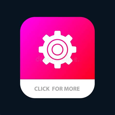 Basic General Gear Wheel Mobile App Button Android And IOS Line Version Stock Vector