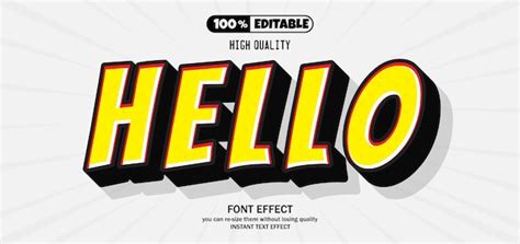 premium vector hello text effect editable text effect