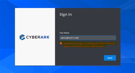 cyberark identity user failed login with connector log errorcode