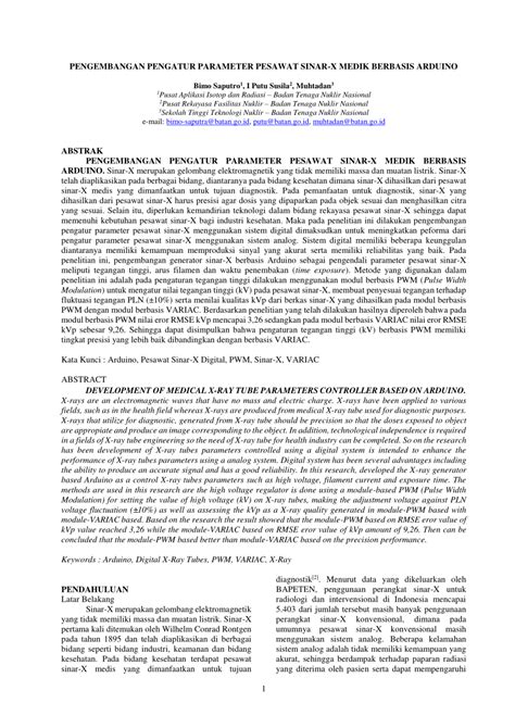 Pdf Development Of Medical X Ray Tube Parameters Controller Based On Arduino