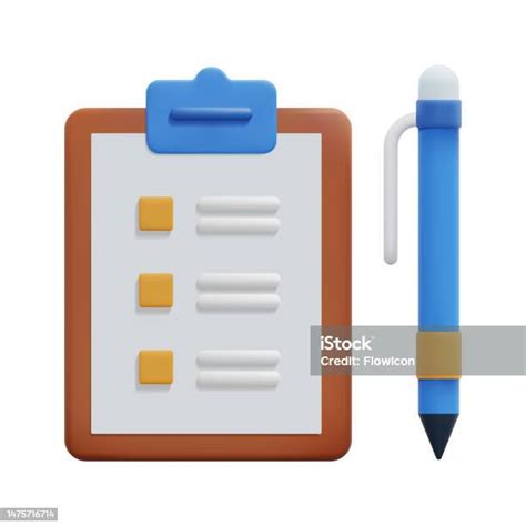 3d 클립보드 검사 목록 및 연필 아이콘 벡터입니다 흰색 배경에 격리 3d 클립 보드 작업 관리 할 일 체크리스트 프로젝트 계획 개념에 대한 효율적인 작업 3d 아이콘 벡터