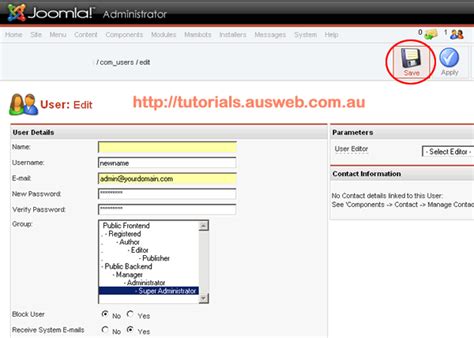 Joomla Super Administrator Password Reset Web