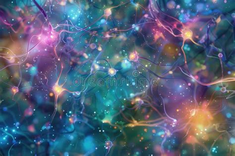 Abstract Representation Of A Neural Network With Glowing Synapses And Vibrant Colors