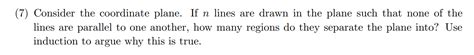 Solved Consider The Coordinate Plane If N Lines Are Chegg