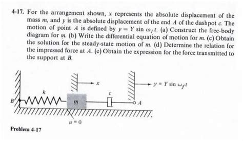 Solved 4 17 For The Arrangement Shown X Represents The