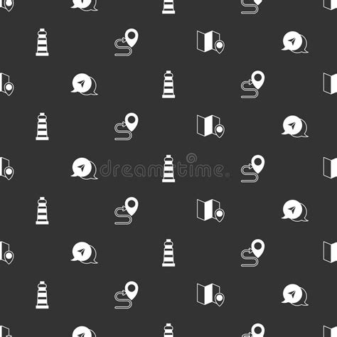 Set Folded Map With Location Marker Infographic Of City Navigation Lighthouse And Route On