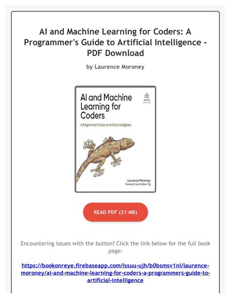 Free Pdf Ai And Machine Learning For Coders A Programmers Guide To Artificial Intelligence