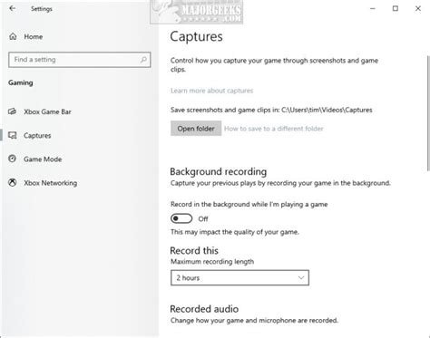 Download Disable Game Recording And Broadcasting In Windows 10 Majorgeeks