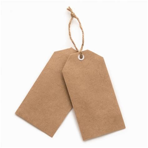 premium photo brown paper tags with string rustic and natural mockup
