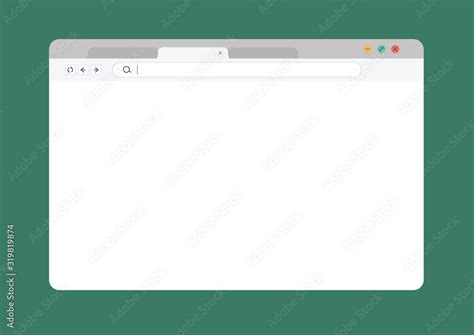 Web Browser Window Computer Internet Frame Template Design Flat Page Mockup Blank Screen Web