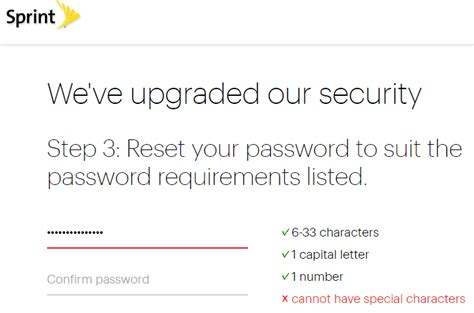 Sprint Dumb Password Rules