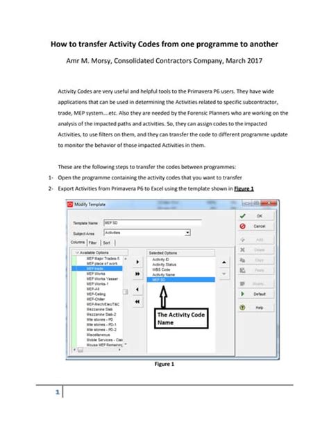 How To Transfer Activity Codes From One Programme To Another Pdf
