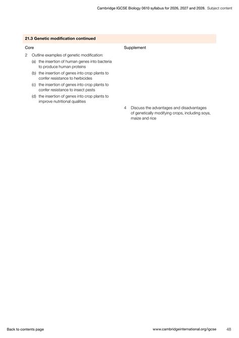 Igcse Biology 0610 2026 2028 Syllabus Pdf