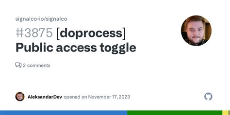 [doprocess] public access toggle · issue 3875 · signalco io signalco