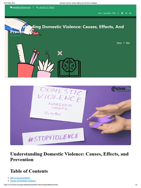 Domestic Violence Causes Effects And Prevention Strategies Pdf