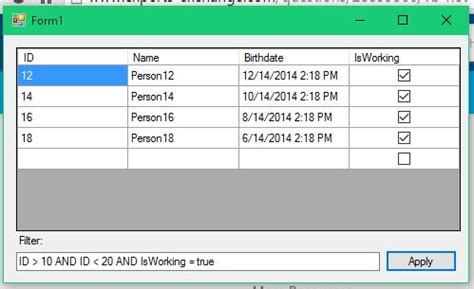 Solved Vb Net Filtering In Datagridview Experts Exchange