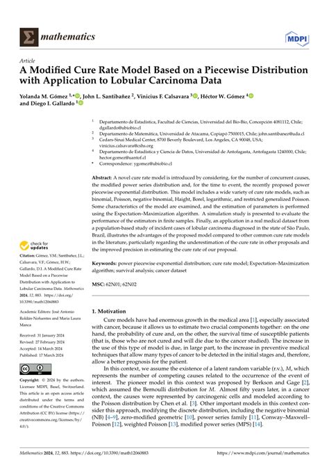 Pdf A Modified Cure Rate Model Based On A Piecewise Distribution With