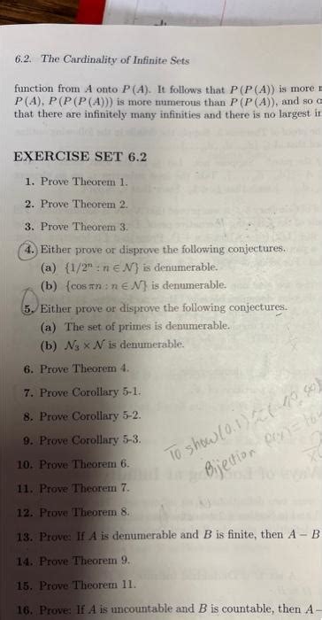 Solved 6 2 The Cardinality Of Infinite Sets Function From A