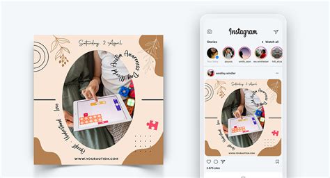 World Autism Awareness Day Social Media Post Design Template 12