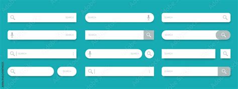search bar web ui elements for browsers with text field and search