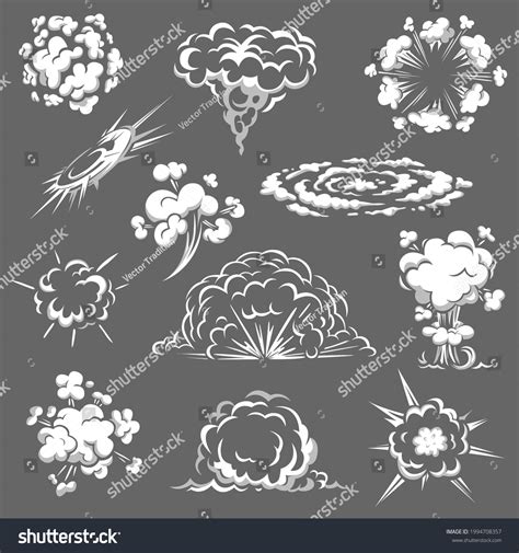 만화 폭탄 폭발 코믹 붐 구름 스톡 벡터로열티 프리 1994708357 Shutterstock