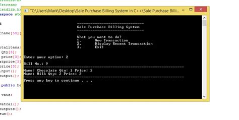Simple Sale Purchase Billing System In C Free Source Code