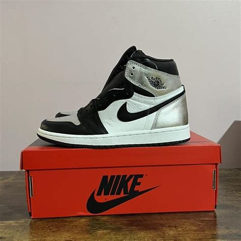 Nike Air Jordan Retro High Silver Toe Depop