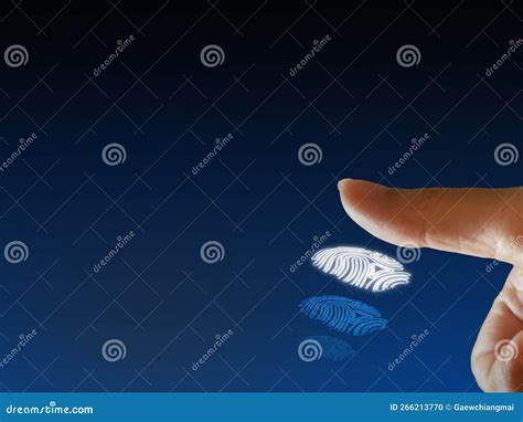 A Finger Is About To Scan Or Activate A Glowing 3d Fingerprint For