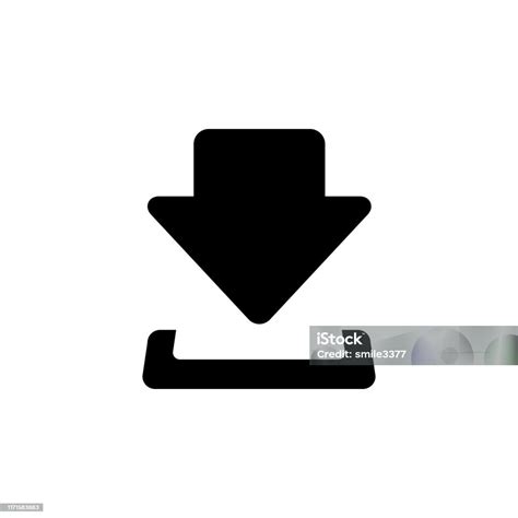 벡터 아이콘을 다운로드합니다 검은 색 아이콘을 다운로드합니다 흰색 배경에 격리 된 아이콘 다운로드 개념에 대한 스톡 벡터 아트 및 기타 이미지 Istock