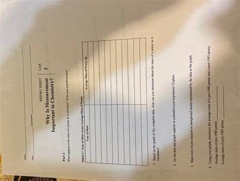 Name Date Lab Section REPORT SHEET LAB Why Is Chegg