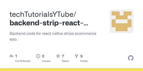 GitHub TechTutorialsYTube Backend Strip React Native Backend Code For React Native Stripe