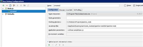 How To Run Jasmine Node In Webstorm Ide Stack Overflow