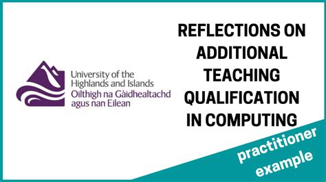 teachers reflections on additional teaching qualification in computing computing science by